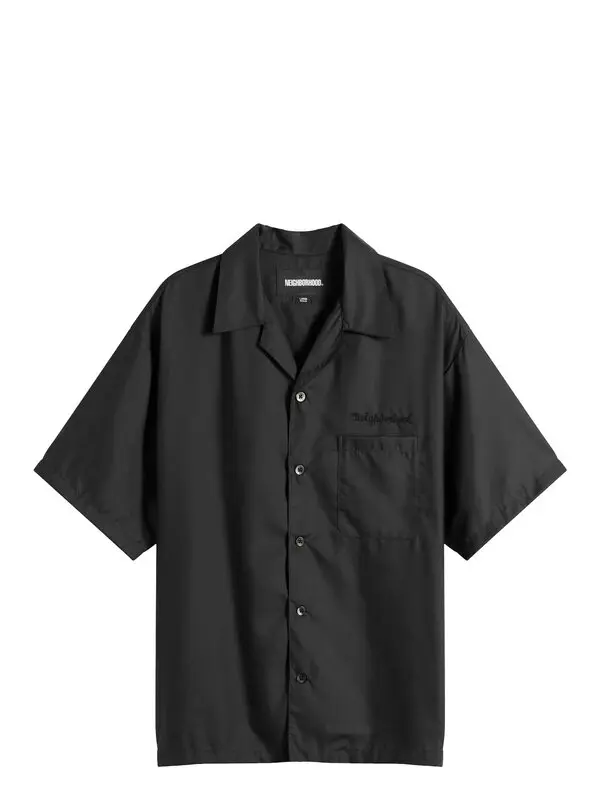 NEIGHBORHOOD Solid Color Hawaiian Logo Shirt - Black