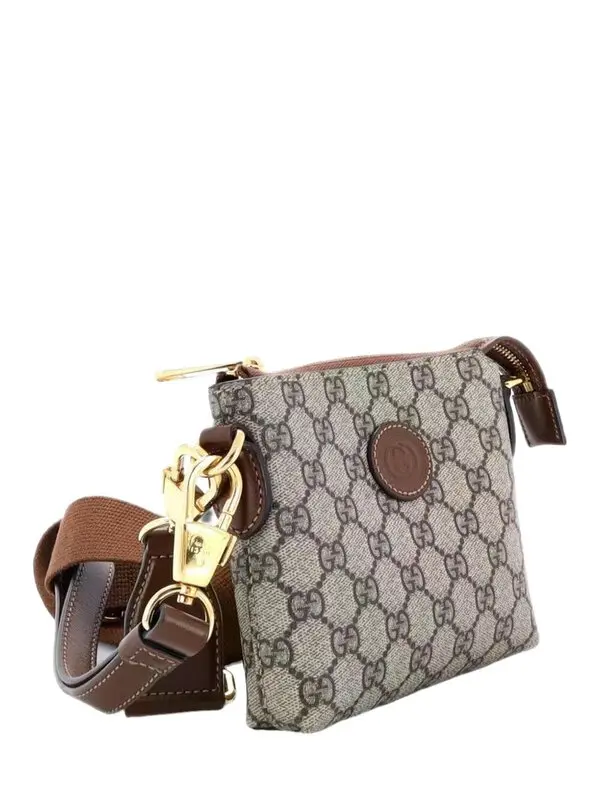 Gucci Interlocking G Patch Wristlet Messenger Bag - Brown