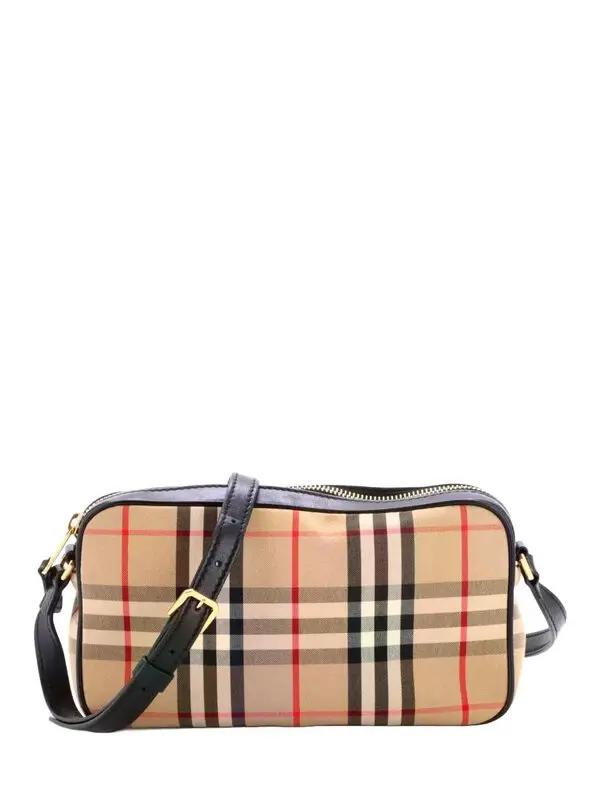 Burberry Vintage Check Canvas Small Camera Bag - Black