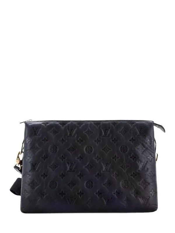 LOUIS VUITTON Coussin Mm Monogram Embossed Lambskin Crossbody Bag - Black