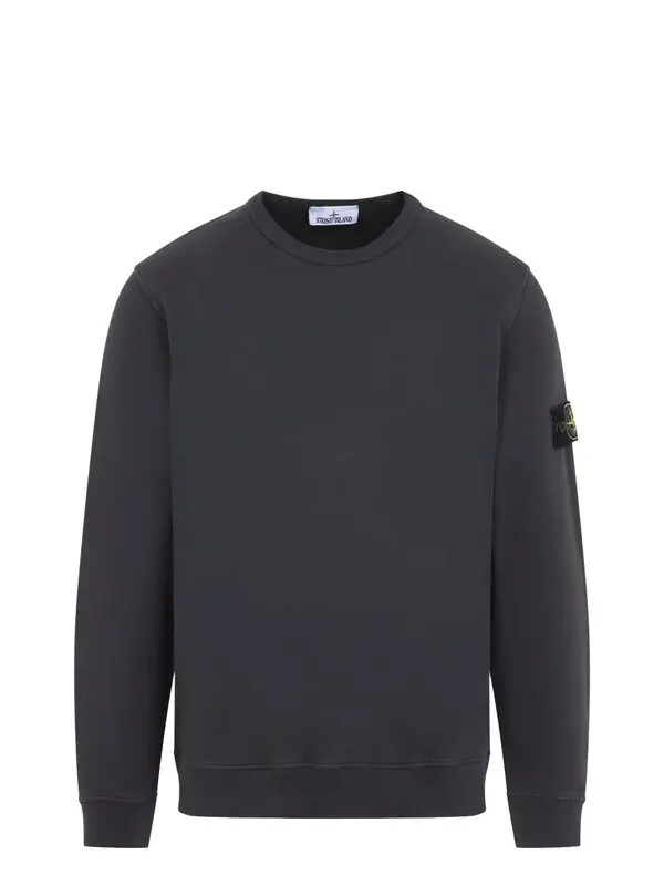 Stone Island Cotton Crewneck Sweatshirt With Detachable Compass Badge - Gray
