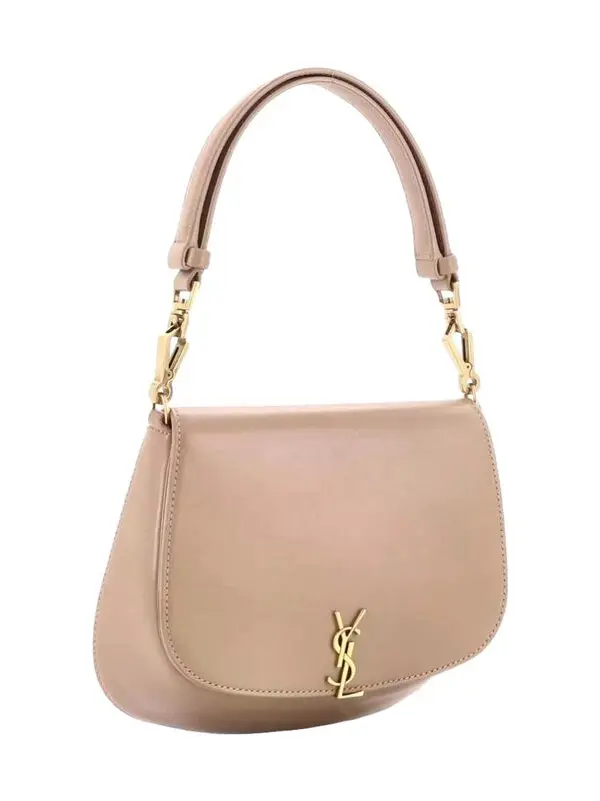 Saint Laurent Leather Mini Satchel Bag - Neutrals