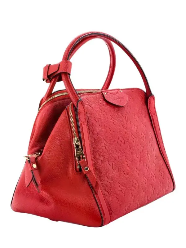 LOUIS VUITTON Monogram Empreinte Leather Mm Satchel Handbag - Red