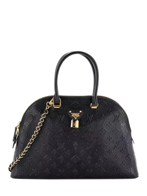 LOUIS VUITTON Embossed Monogram Midnight Canvas Satchel - Black