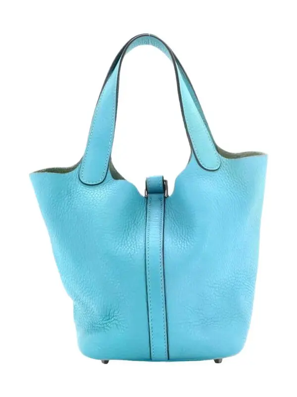 Hermès Picotin Lock Bag Clemence Pm Bucket Bag - Blue