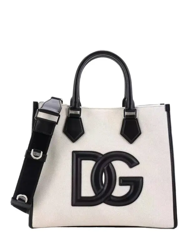 Dolce & Gabbana Dg Shopping Canvas Medium Tote Bag - Neutrals