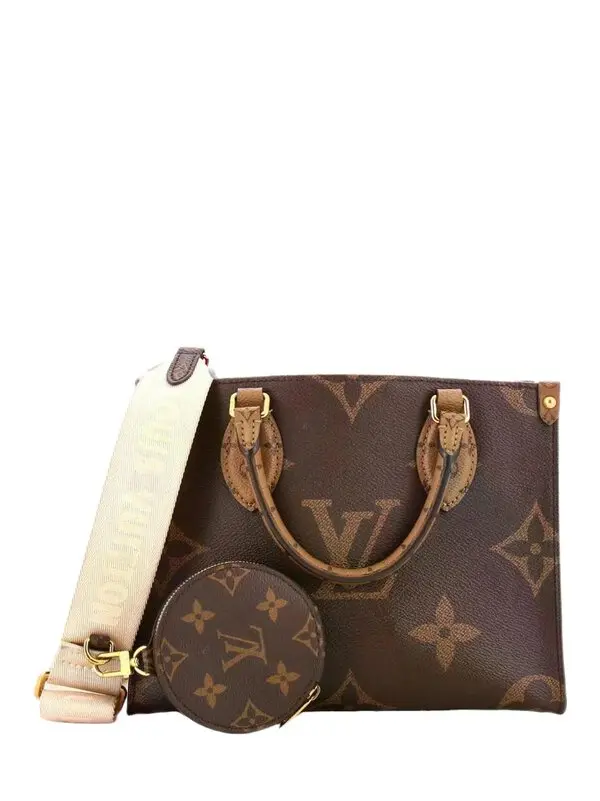 LOUIS VUITTON Onthego Tote Reverse Monogram Giant Pm Shoulder Bag - Brown