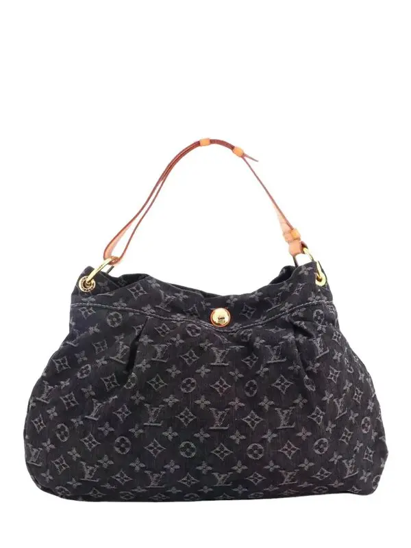 LOUIS VUITTON Denim Pm Hobo Bag - Black
