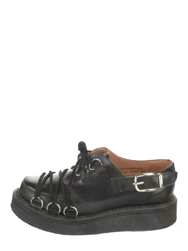 Comme Des Garçons D-ring Buckle Leather Loafers - Black