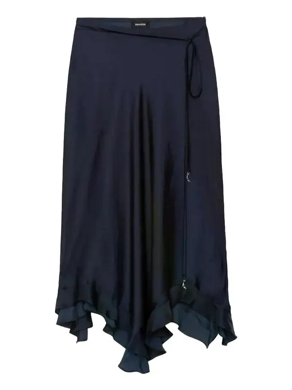 Zadig&Voltaire Asymmetric Ruffled Midi Skirt - Blue
