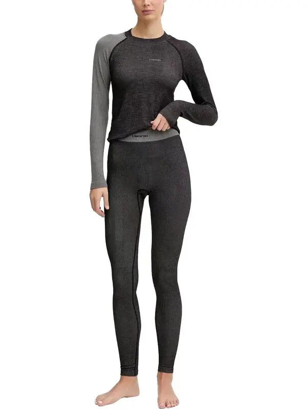 VIKING Ribbed-knit Raglan-sleeve Base Layer Top - Black