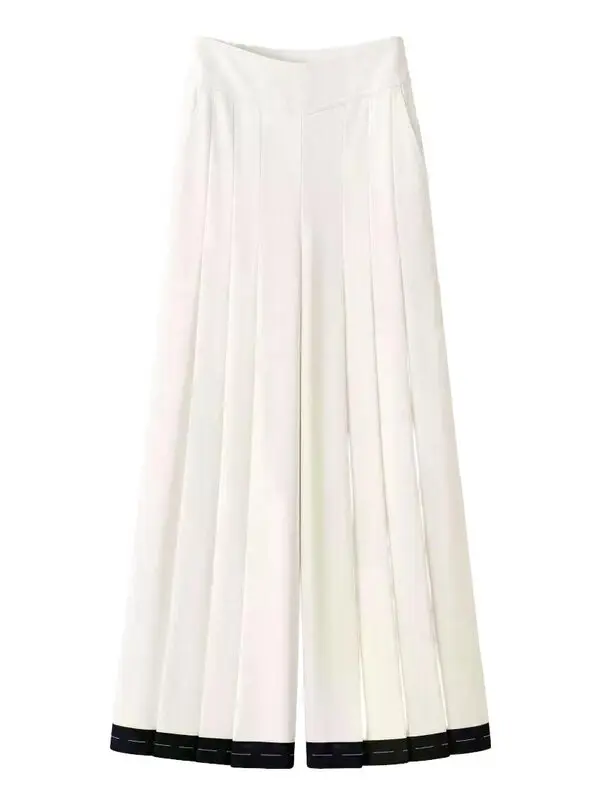 EDWARD ACHOUR PARIS Pleated Palazzo Pants - White