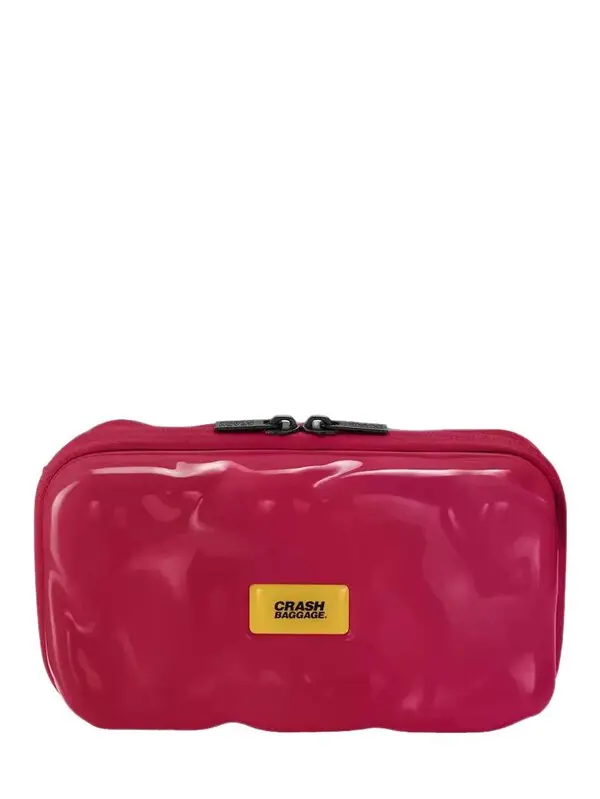 CRASH BAGGAGE Mini Icon Tone On Tone Makeup Bag - Pink