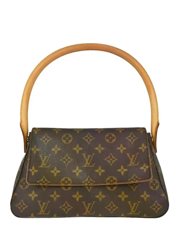 LOUIS VUITTON Monogram Canvas Mini Looping Top Handle Bag - Brown