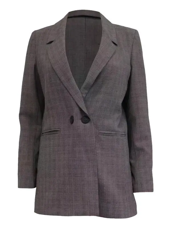 ANINE BING Madeleine Checked Blazer - Brown