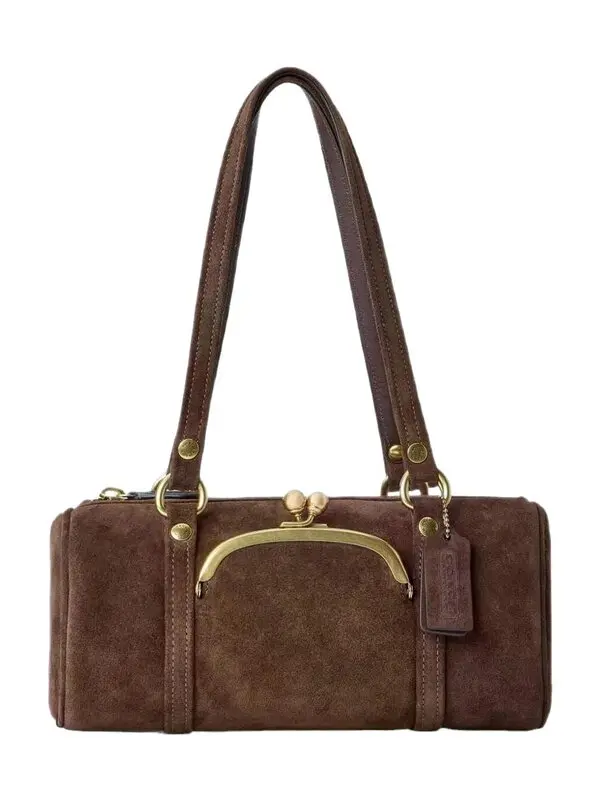 COACH Barrel-shaped Shoulder Bag With Clasp Fastening - Brown
