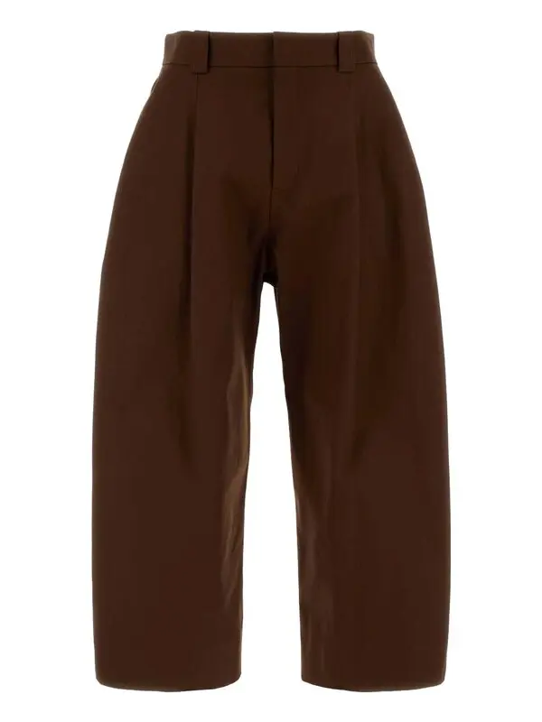 Balenciaga Chocolate Cotton Wide-leg Pant - Brown