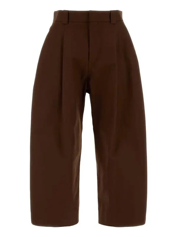 Balenciaga Chocolate Cotton Wide-leg Pant - Brown