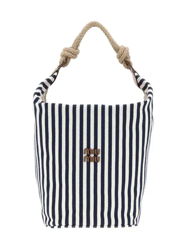 Miu Miu Embroidered Canvas Bucket Bag - Multicolor