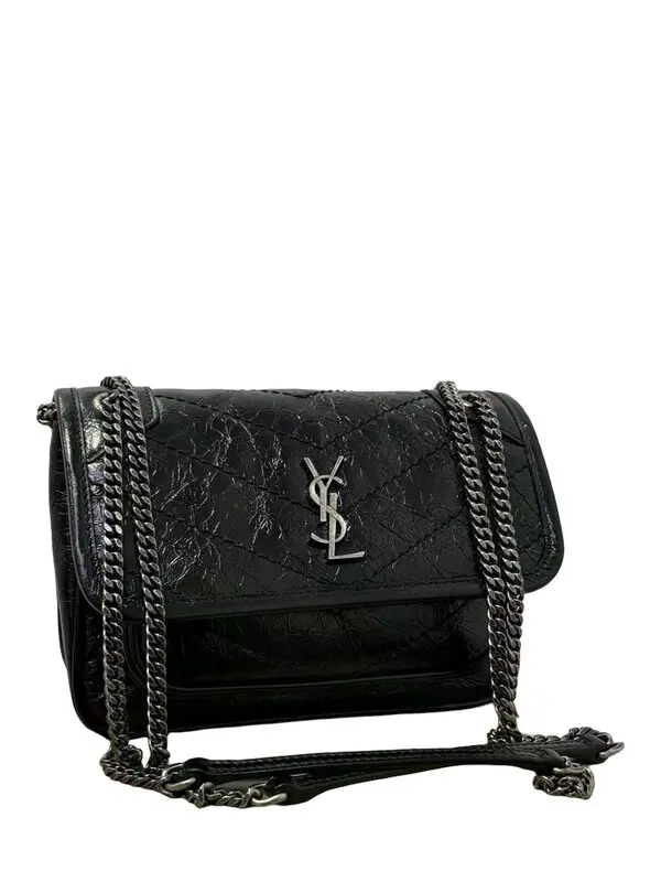 Saint Laurent Niki Mini Bag In Leather - Black