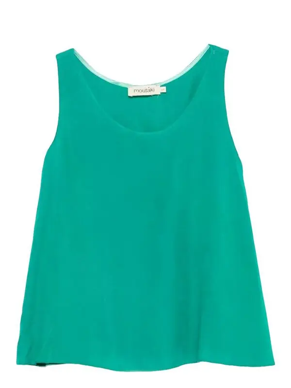 MOUTAKI Sleeveless Scoop Neck Blouse - Green