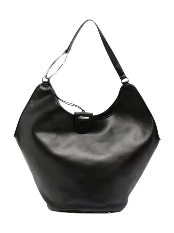DONDUP Ring-handle Leather Shoulder Bag - Black