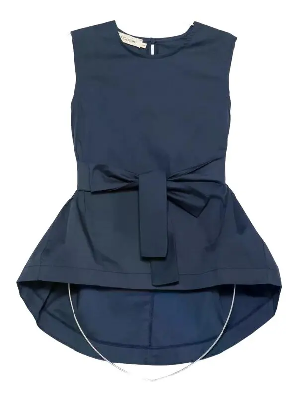 MOUTAKI Sleeveless Tie-fastening Blouse - Blue