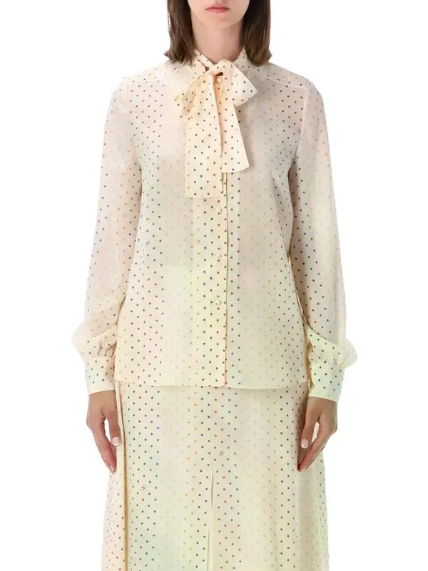 Valentino Garavani Star-print Pussy-bow Blouse - Neutrals