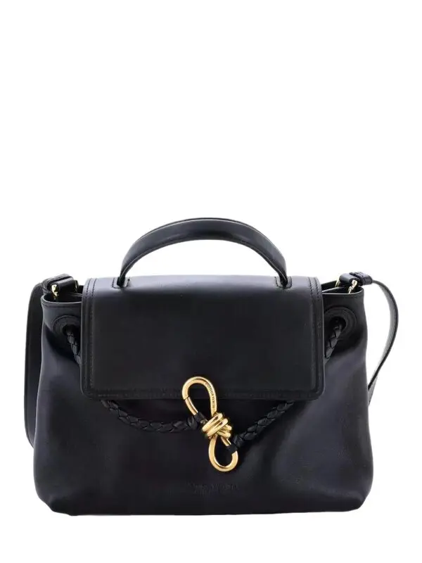 Bottega Veneta Top Handle Bag With Intrecciato Detail - Black