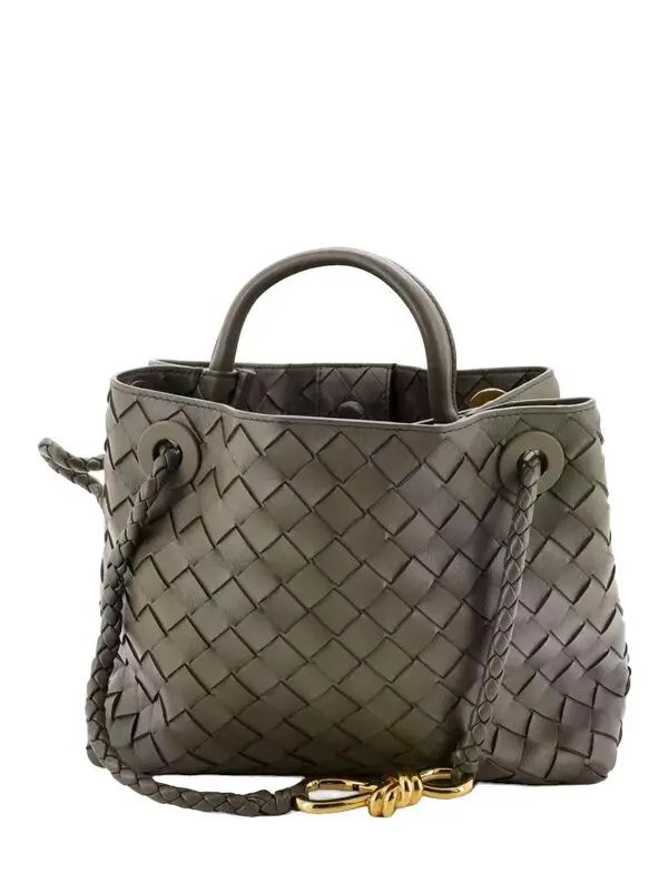 Bottega Veneta Andiamo Top Handle Bag Intrecciato Nappa Small Satchel - Green