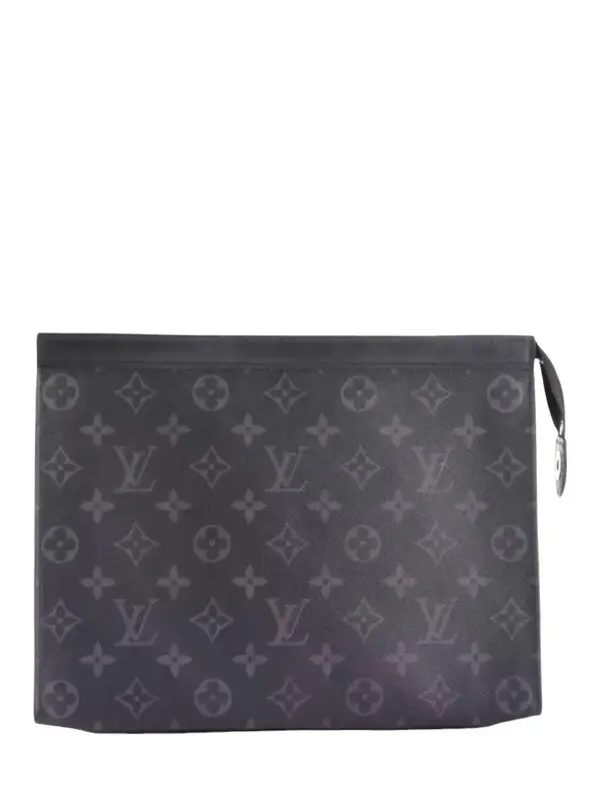 LOUIS VUITTON Pochette Voyage Monogram Eclipse Canvas Mm Clutch Bag - Black