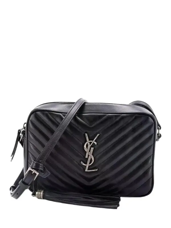 Saint Laurent Lou Camera Bag Matelassé Chevron Leather Small Crossbody Bag - Black