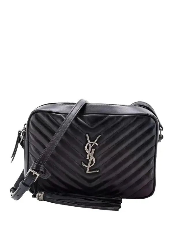 Saint Laurent Lou Camera Bag Matelassé Chevron Leather Small Crossbody Bag - Black