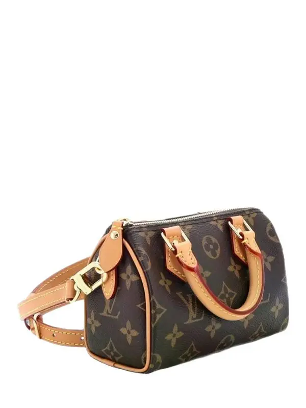 LOUIS VUITTON Speedy Bandouliere Nm Monogram Canvas Nano Crossbody Bag - Brown