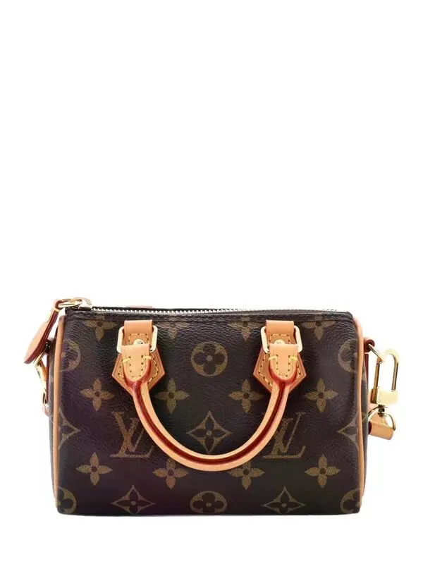 LOUIS VUITTON Speedy Bandouliere Nm Monogram Canvas Nano Crossbody Bag - Brown