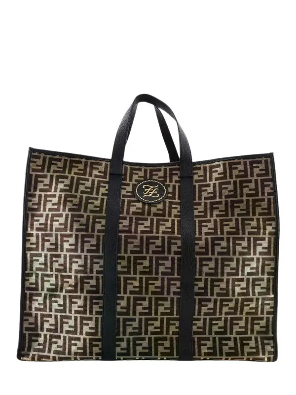 Fendi Karligraphy Zucca Canvas Large Tote Bag - Brown