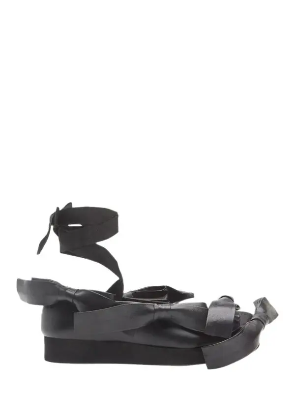 Comme Des Garçons X Phileo Bow Detail Ballet Flats - Black