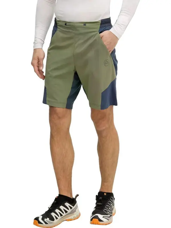 LA SPORTIVA Trail Guard Logo-print Panelled Shorts - Green