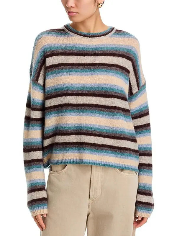 Velvet By Graham & Spencer Mae Striped Long Sleeve Sweater - Multi