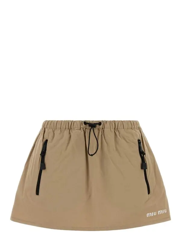 Miu Miu Gabardine Mini Skirt - Brown