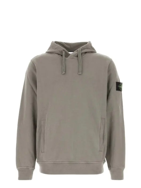 Stone Island Grey Cotton Hoodie - Gray