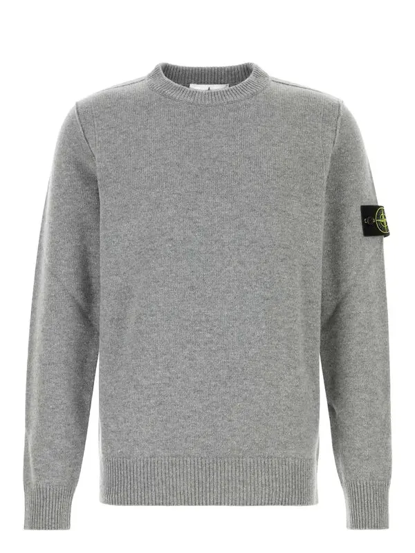 Stone Island Grey Wool Blend Sweater - Gray