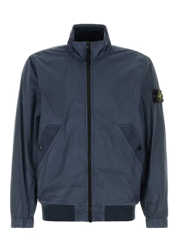 Stone Island Nylon Bomber Jacket - Blue