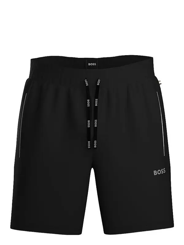 Hugo Boss Boss Cotton Blend Regular Fit Shorts - Black