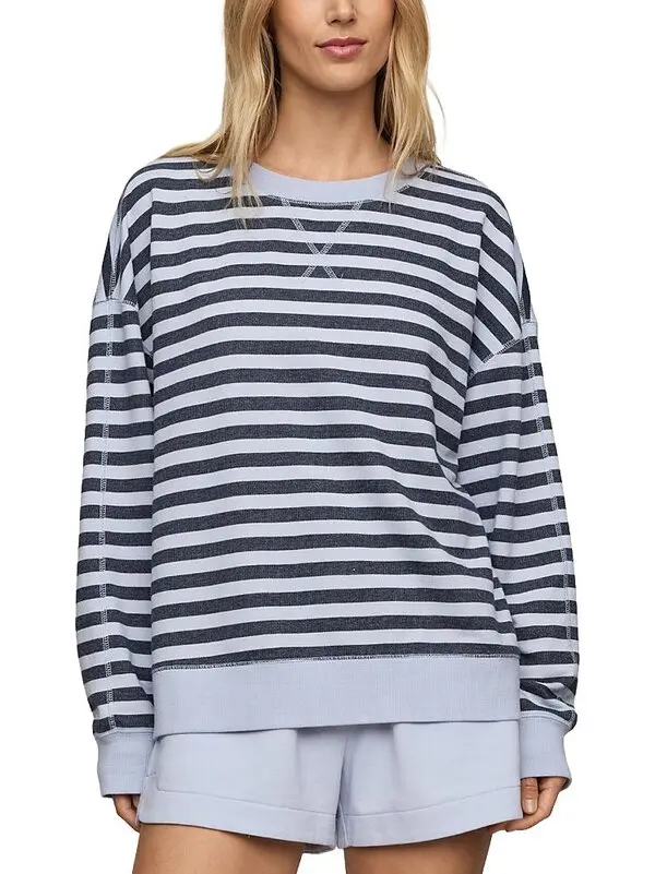 Z Supply The Everyday Striped Crewneck Sweatshirt - Eclipse