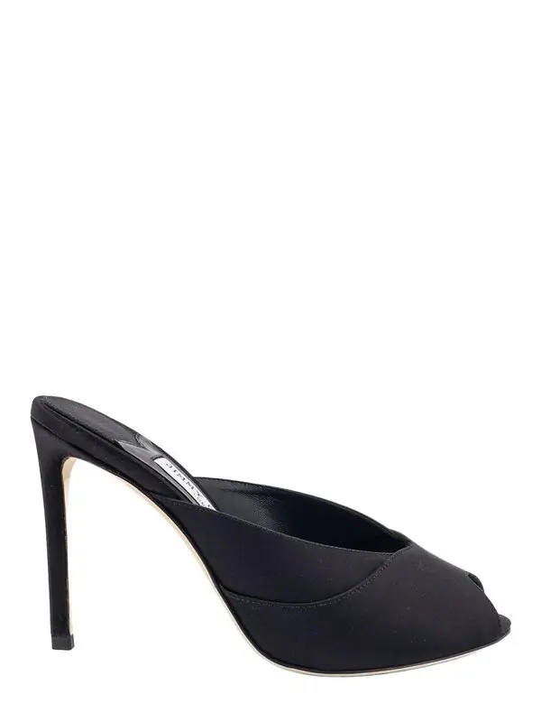 JIMMY CHOO Brigitte Mule 100 Satin - Black
