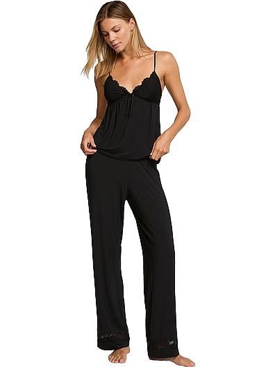 Victoria's Secret Sosoft™ Modal Lace-trim Cami And Pants Set - Black