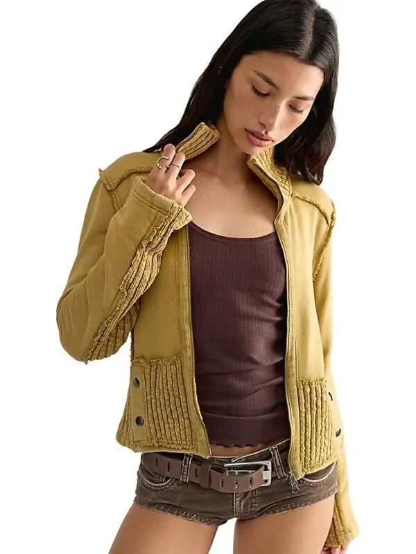 Free People We The Free My Inn Zip-up - Hemp