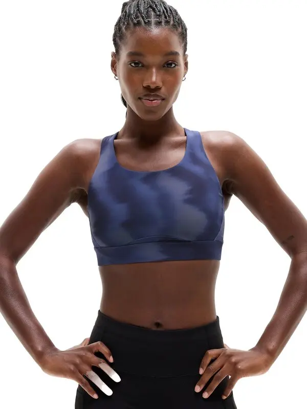Athleta Interval Sports Bra D-dd - Motion Abstract Navy