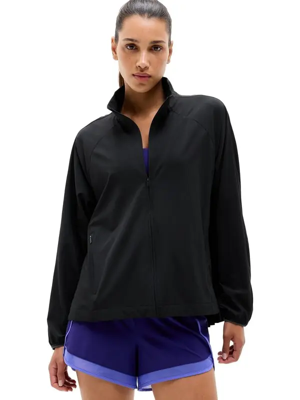 Athleta Featherweight Plissé Jacket - Black